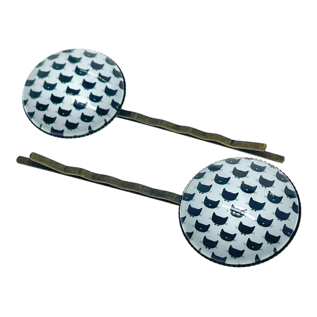 Checkerboard Cat Hair Pin Pair| Boho Hair Pins| Set of 2| Gifts for Her ...