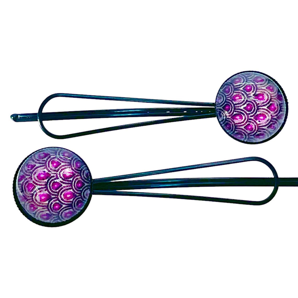 Lilac Feather Big Hair Pin Pair Hair Clips Bobby Pins - Etsy