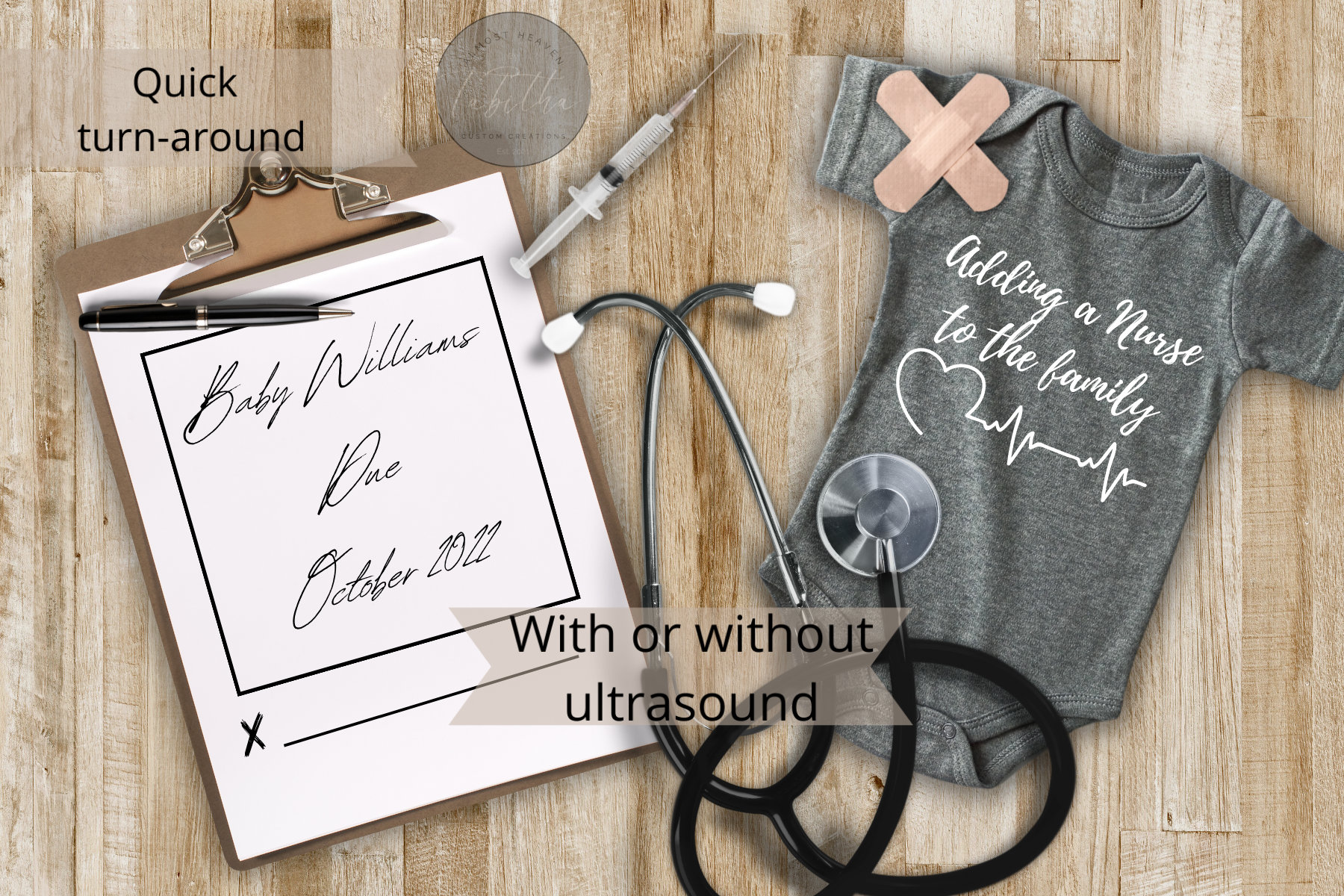 Healthcare Theme Digital Pregnancy Announcement Doctor Nurse Social ...