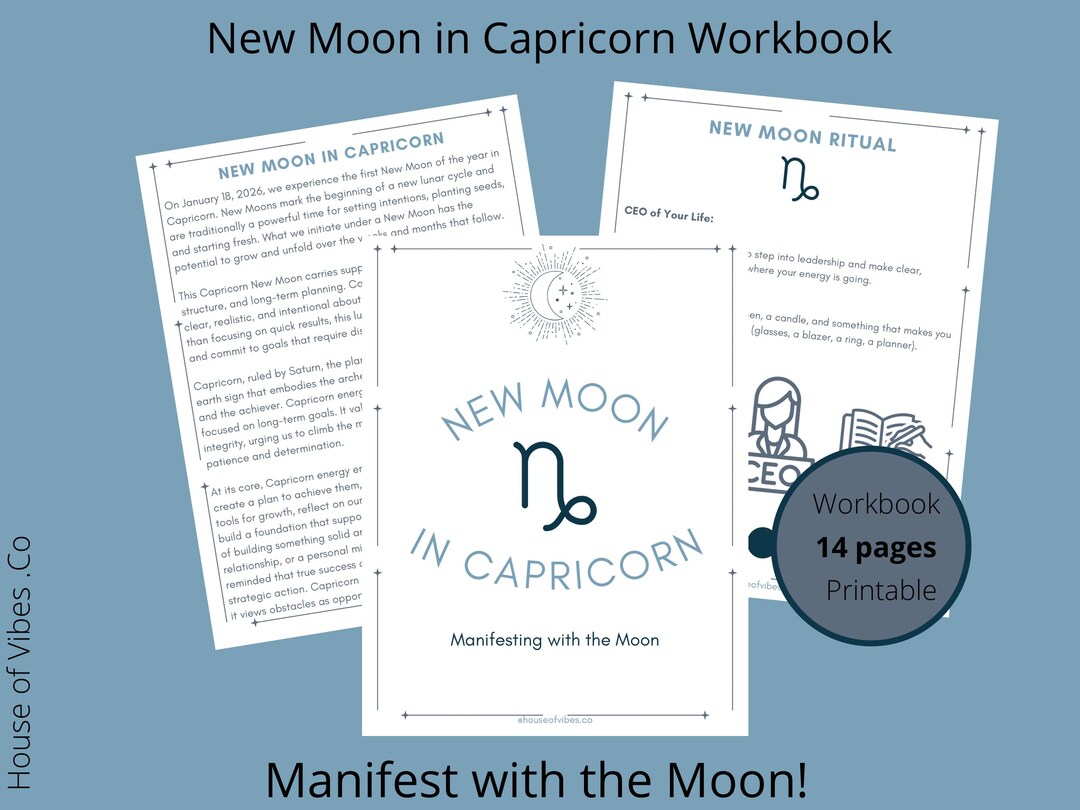 New Moon in Capricorn Workbook 2026 | DIGITAL Workbook | DIGITAL ...