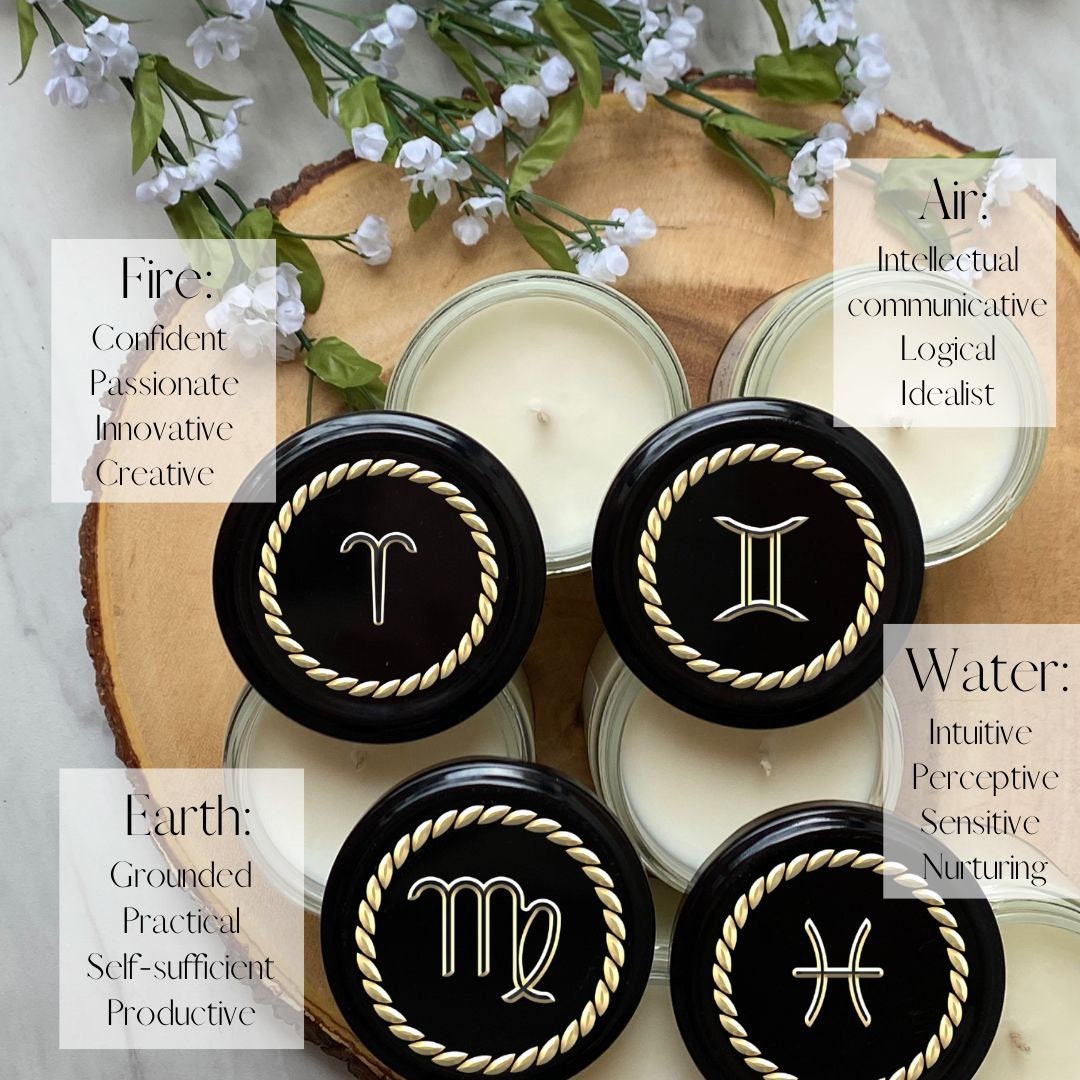 Personalized Sun Moon and Rising Zodiac Candle Set | 3 Scented Candle ...