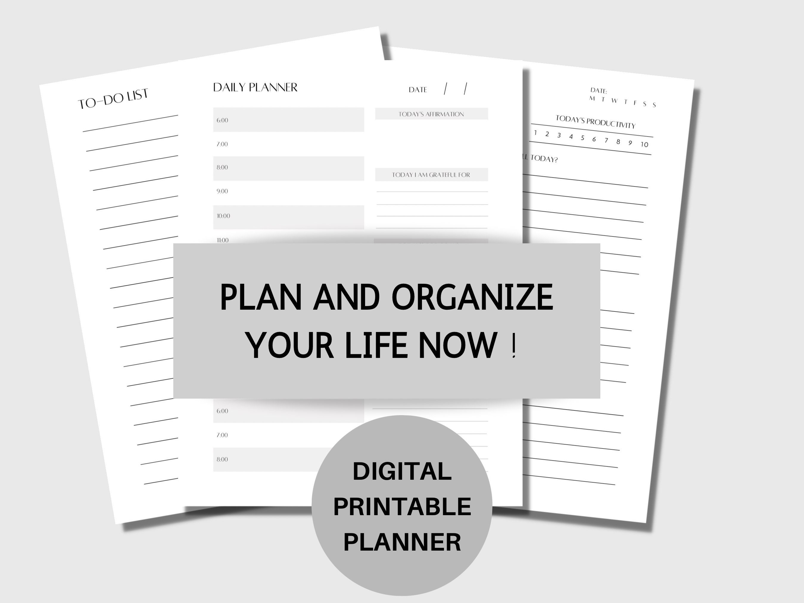 Printable Digital Planner | Daily, Weekly, Monthly and Yearly Planner ...
