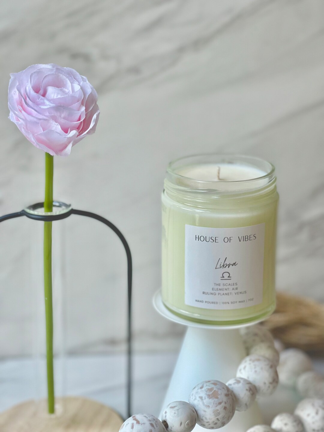Libra Zodiac Sign Scented Soy Wax Candle - Etsy