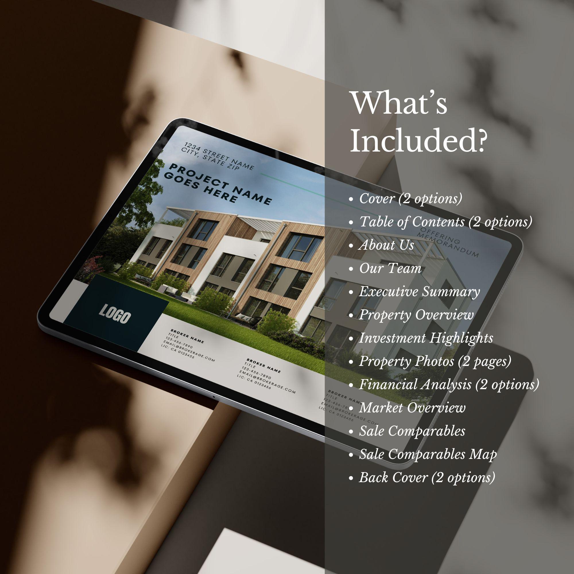 Commercial Real Estate Offering Memorandum | 15-page Canva Template ...