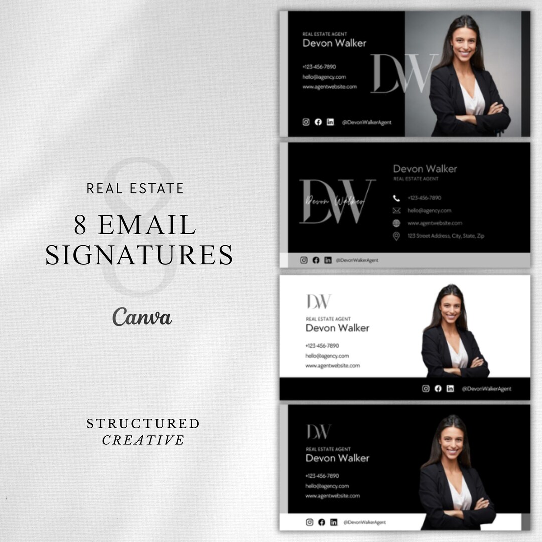 Real Estate Email Signature Template Bundle | Gmail Signature | Real ...