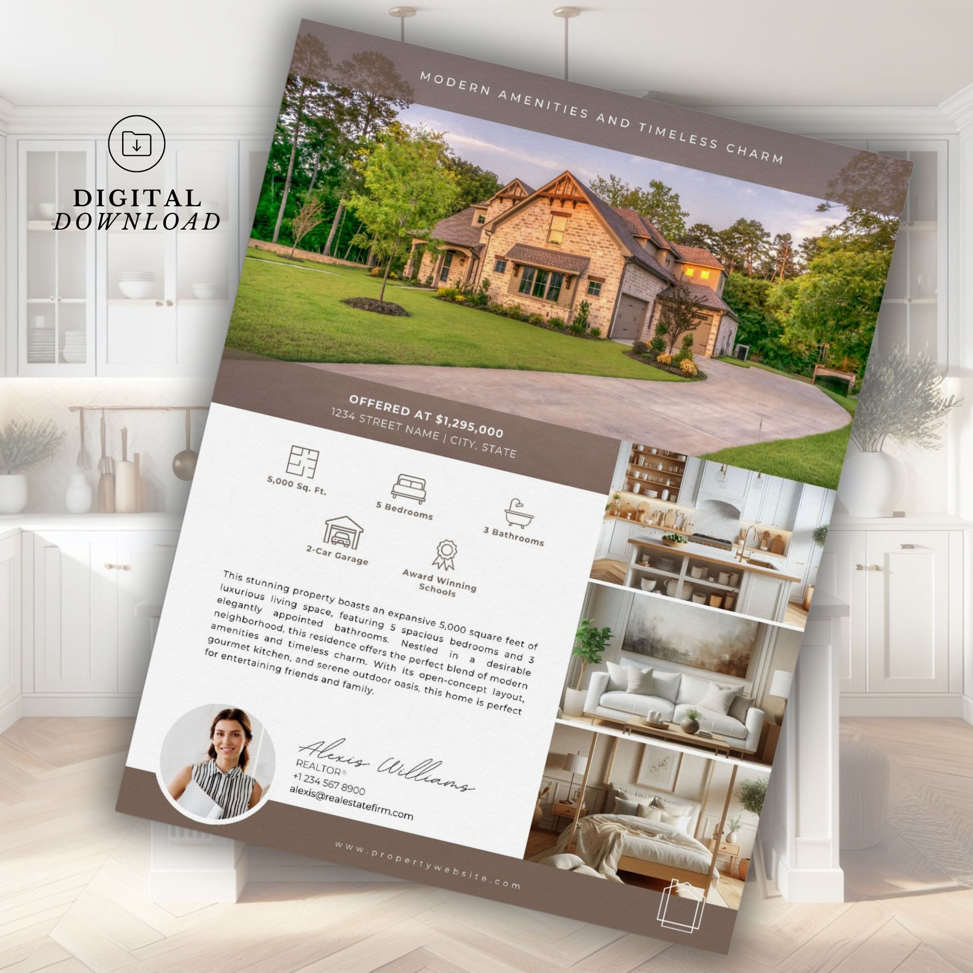 Real Estate Listing Flyer: 2-page Canva Template (digital Download) - Etsy