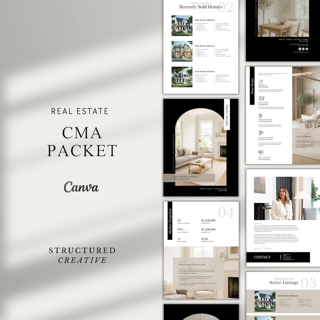 10-page CMA Packet Template | Editable in Canva | Real Estate Listing ...