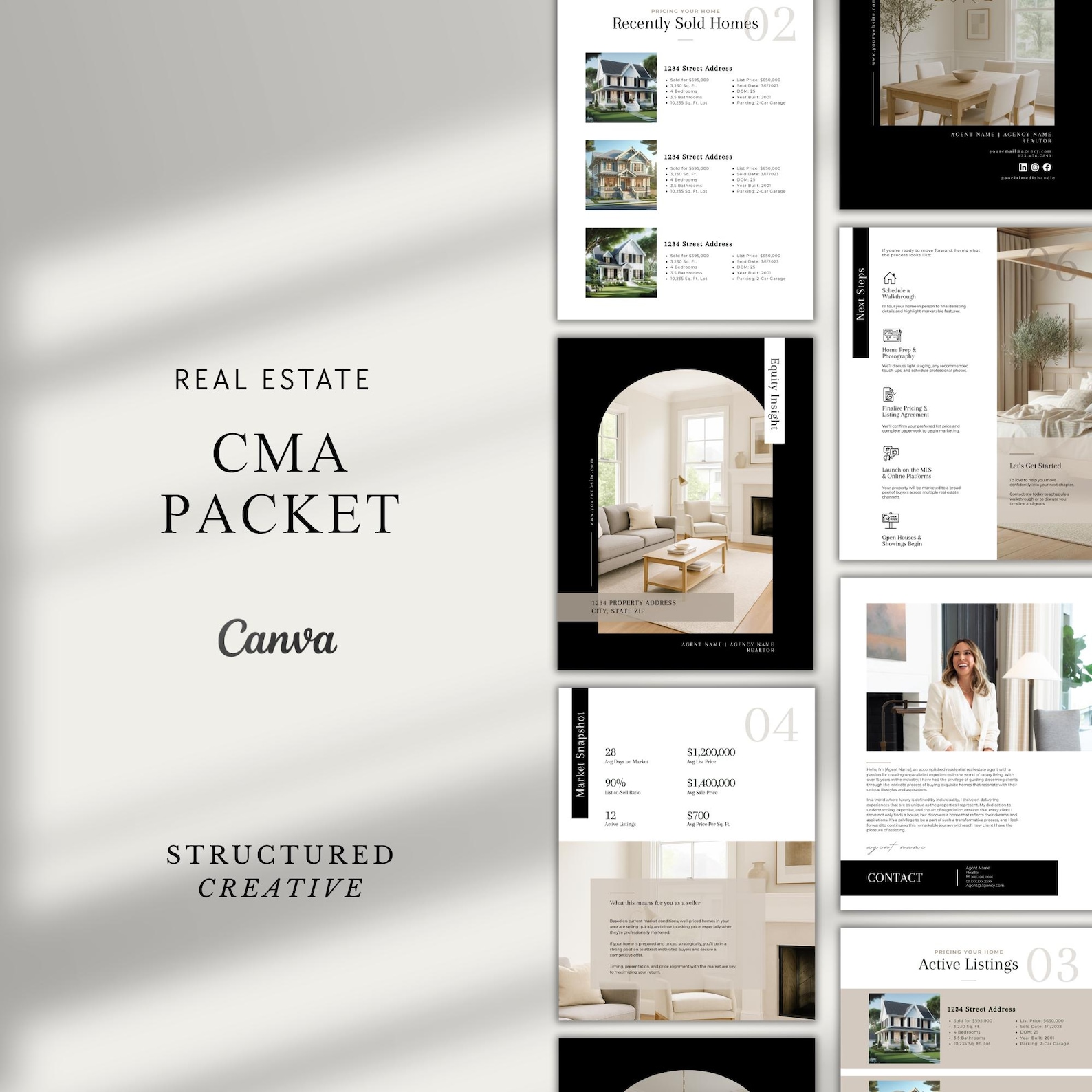 10-page CMA Packet Template | Editable in Canva | Real Estate Listing ...