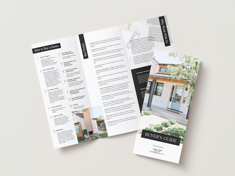 Real Estate Buyer's Guide Trifold Brochure Template (canva) - Etsy
