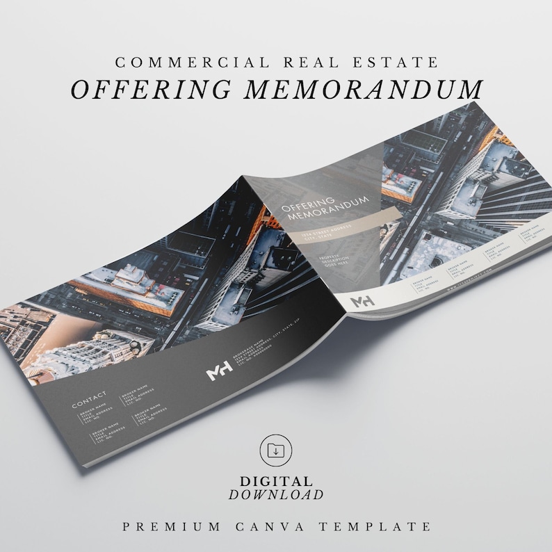 Commercial Real Estate Offering Memorandum Brochure Template (edit in ...