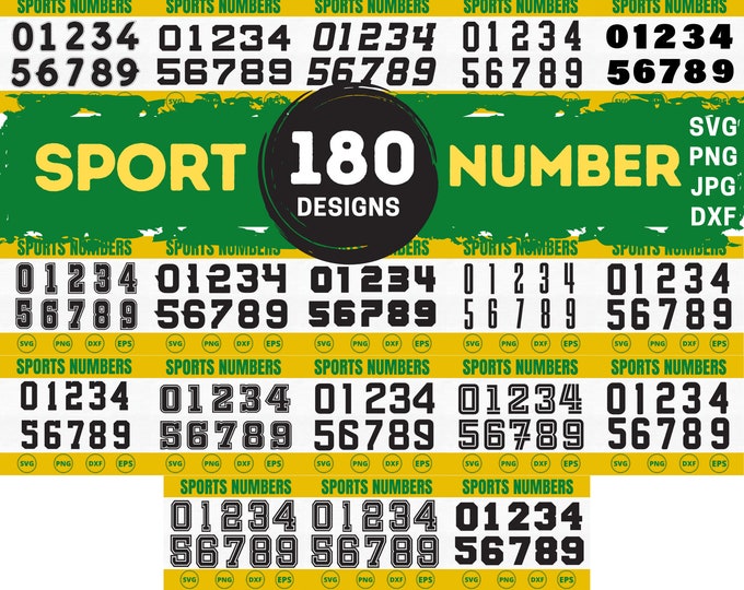180 Sport Number Mega Bundle Svg Sport Font Svg Jersey - Etsy
