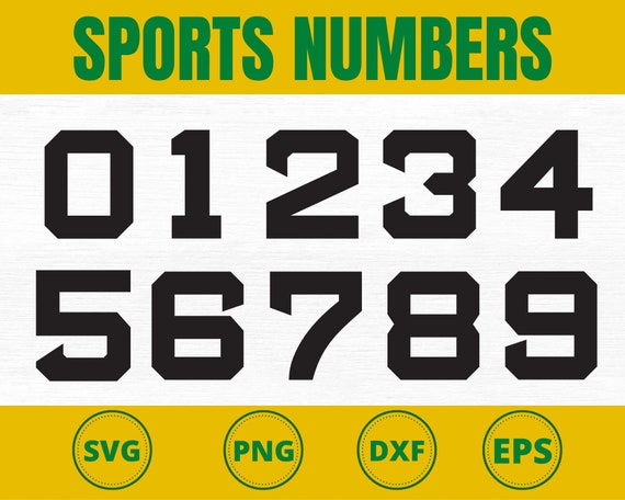 Sport Numbers Svg Jersey Numbers Svg Football Numbers Svg | Etsy