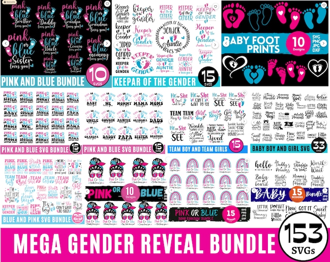 Gender Reveal Baby Shower Print Yourself Photo Booth Props Baby Shower ...