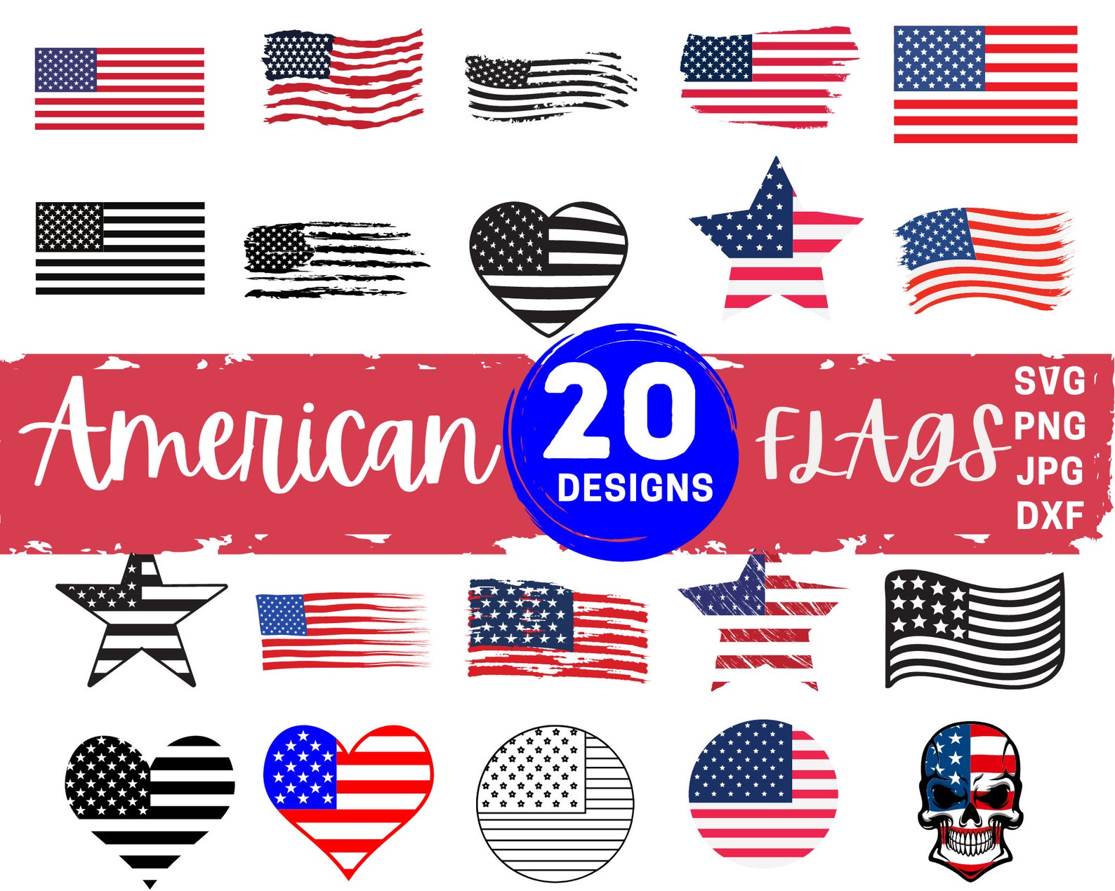 American Flag Svg 4th of July SVG Bundle America SVG Bundle - Etsy