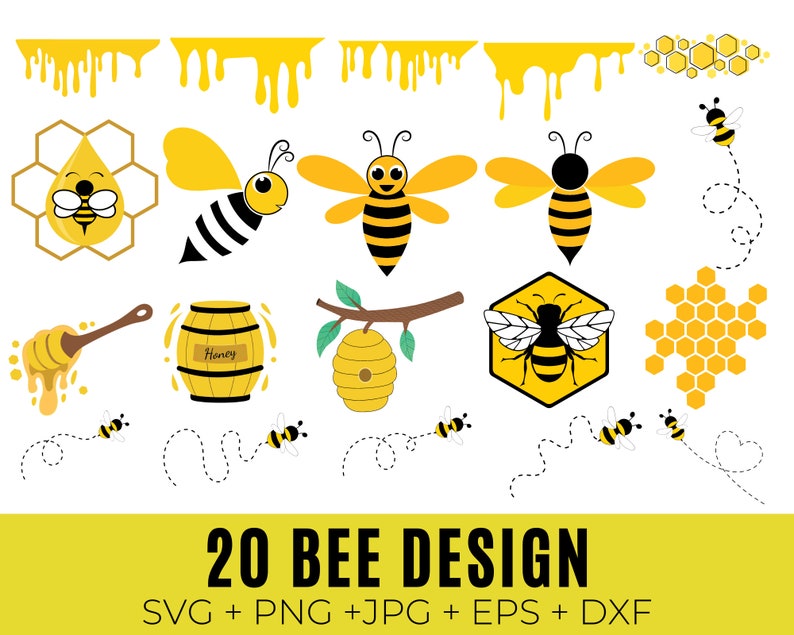 Bee Svg Bundle Honey Comb Beehive Svg Queen Bee Svg Bee - Etsy