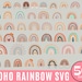 Boho Rainbow Mega Svg Bundle, Cute Rainbow, Rainbow Svg, Hand Drawn ...