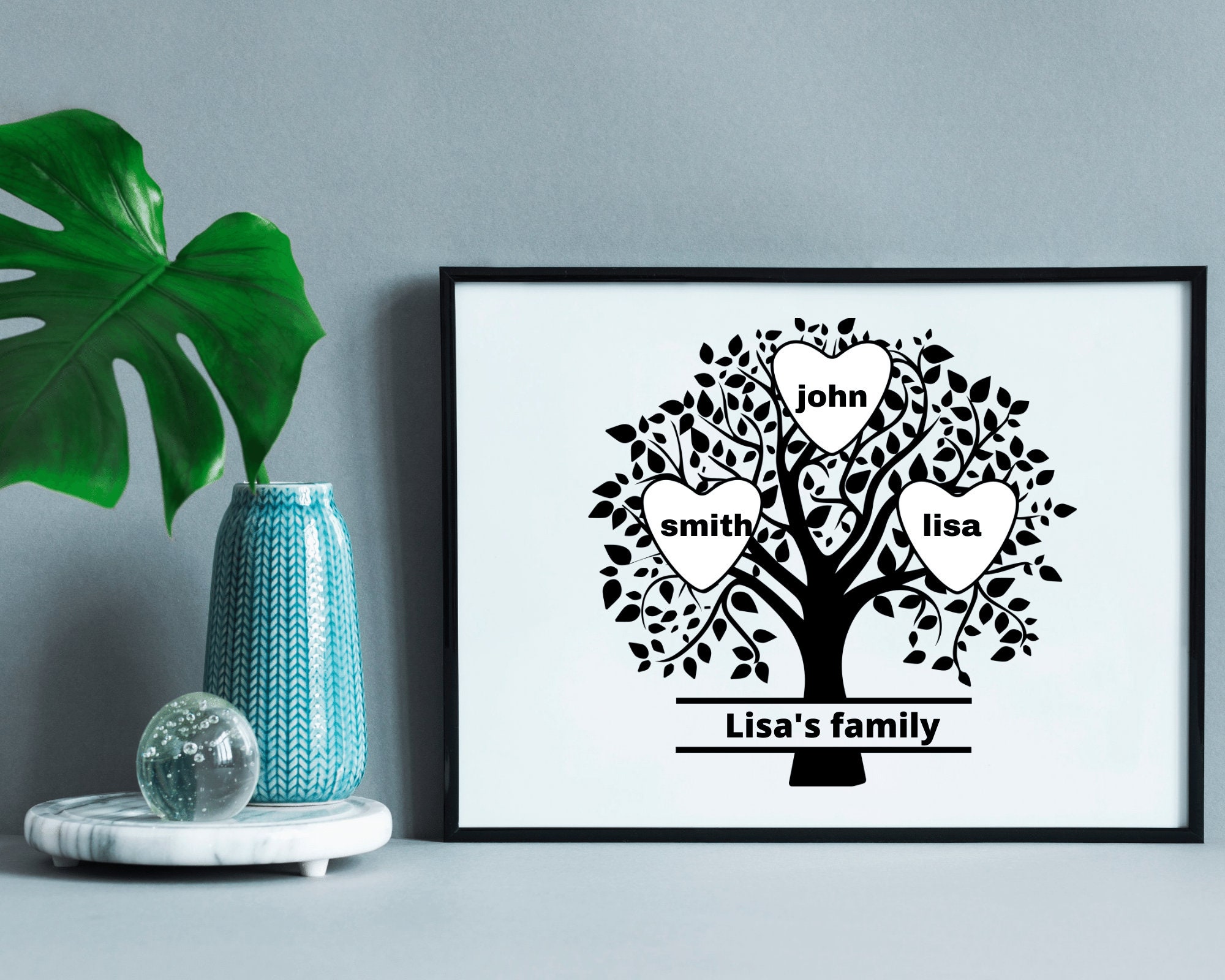 Family Tree Svg 3 Members Family Reunion Svg Custom Family | Etsy
