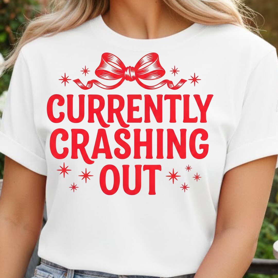 Crash Out PNG, Sassy Retro Quote Design, Preppy Bow Shirt Graphic ...