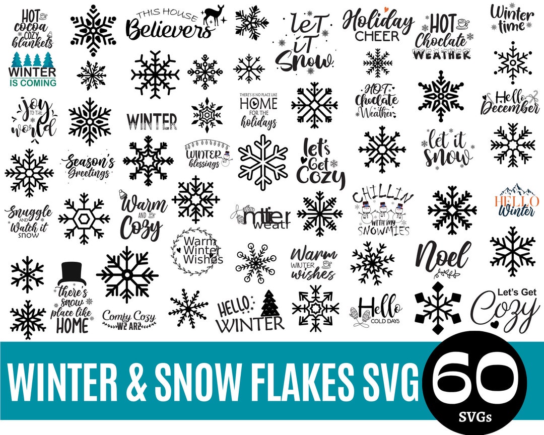 Winter Snow Svg Bundle, Sweater Weather SVG, Hello Winter Svg, Let It ...