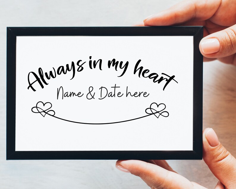 Always in My Heart, in Loving Memory Svg, Forever in My Memory Svg ...