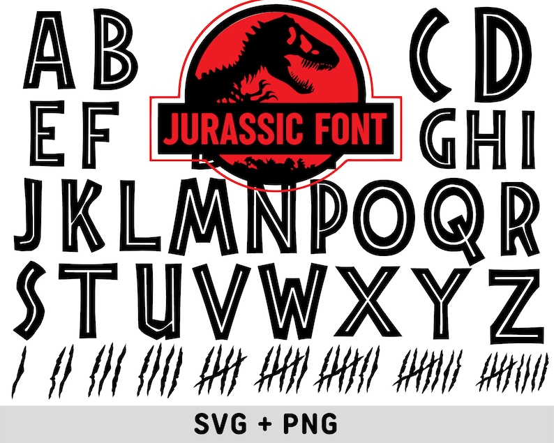 Jurassic Park Font Svg Png Jurassic Font Clipart Dinosaurs - Etsy