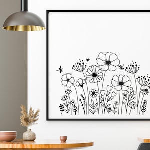 Wildflower Bundle Svg, Flower Meadow Border Svg, Flower Border SVG ...