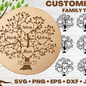 Family Tree With Branches Svg Bundle, Family Tree Heart SVG, Family ...