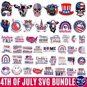 216 4th of July Mega Bundle, 4th of July Quotes, Fourth of July, Love ...