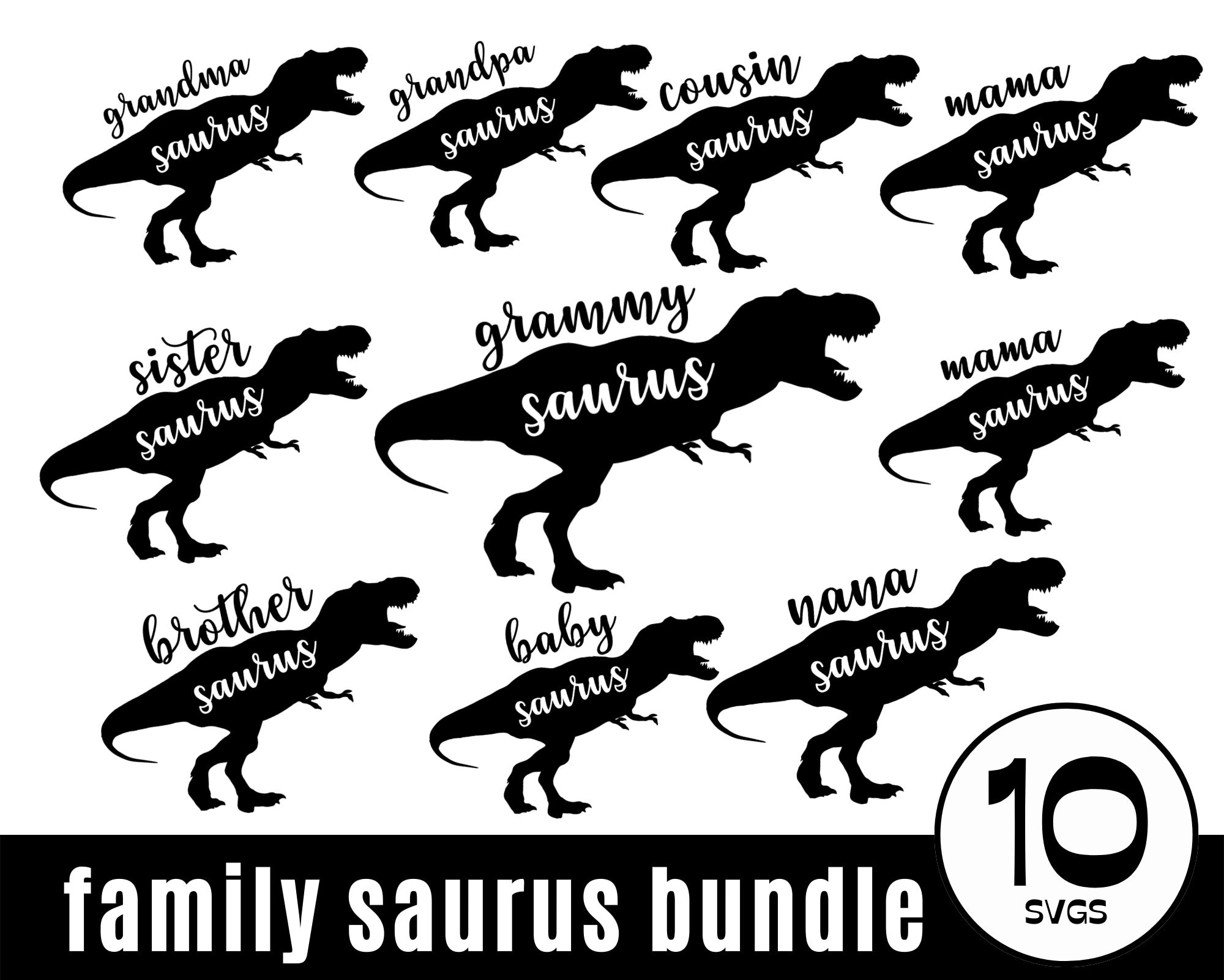 Dinosaur Family Svg, T-Rex Bundle Svg, Mamasaurus svg, Daddysaurus svg ...