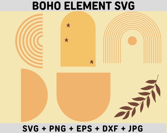 Boho Shapes Clipart Bundle Abstract Bohemian Modern Collage - Etsy