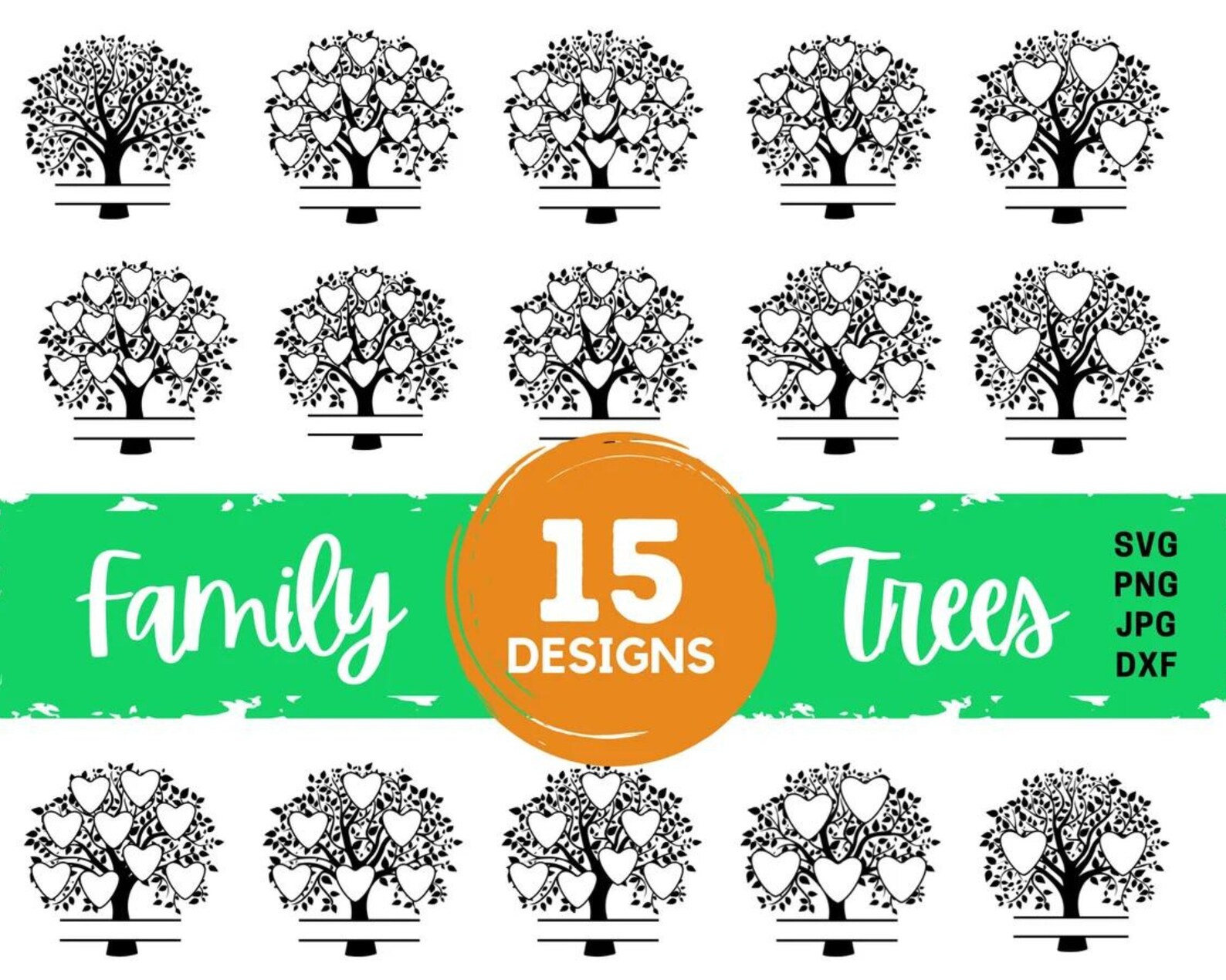 Family Tree Svg Bundle 1-15 Members Family Reunion Svg - Etsy
