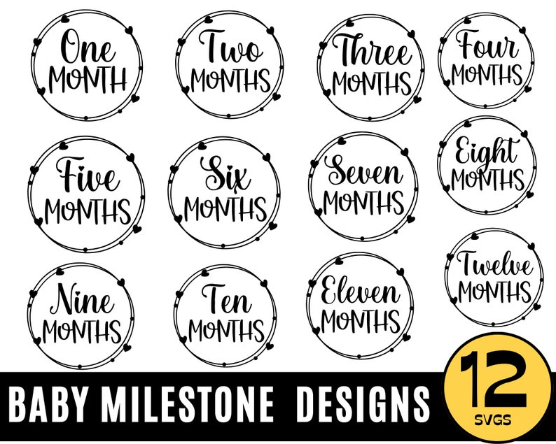 Baby Milestones SVG Monthly Milestone for Baby Cut File Baby - Etsy
