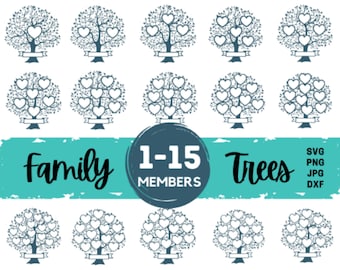 Family Tree 15 Members Svg - Etsy