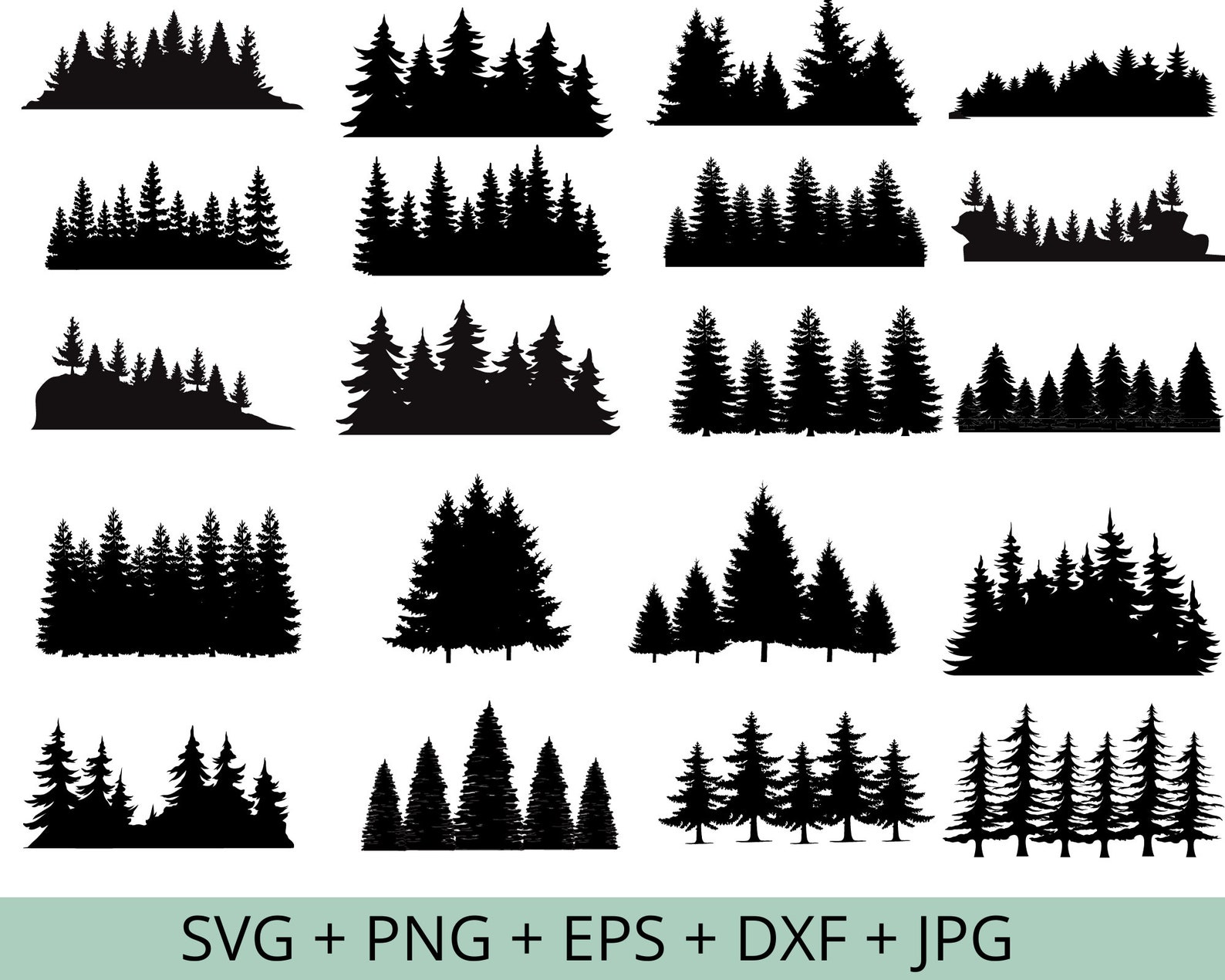 Forest Svg Bundle Pine Tree Bundle Pine Tree Border Svg - Etsy