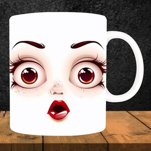 3D Funny Faces Mug Wrap Bundle, 11 Oz & 15 Oz Mug Bundle Sublimation ...