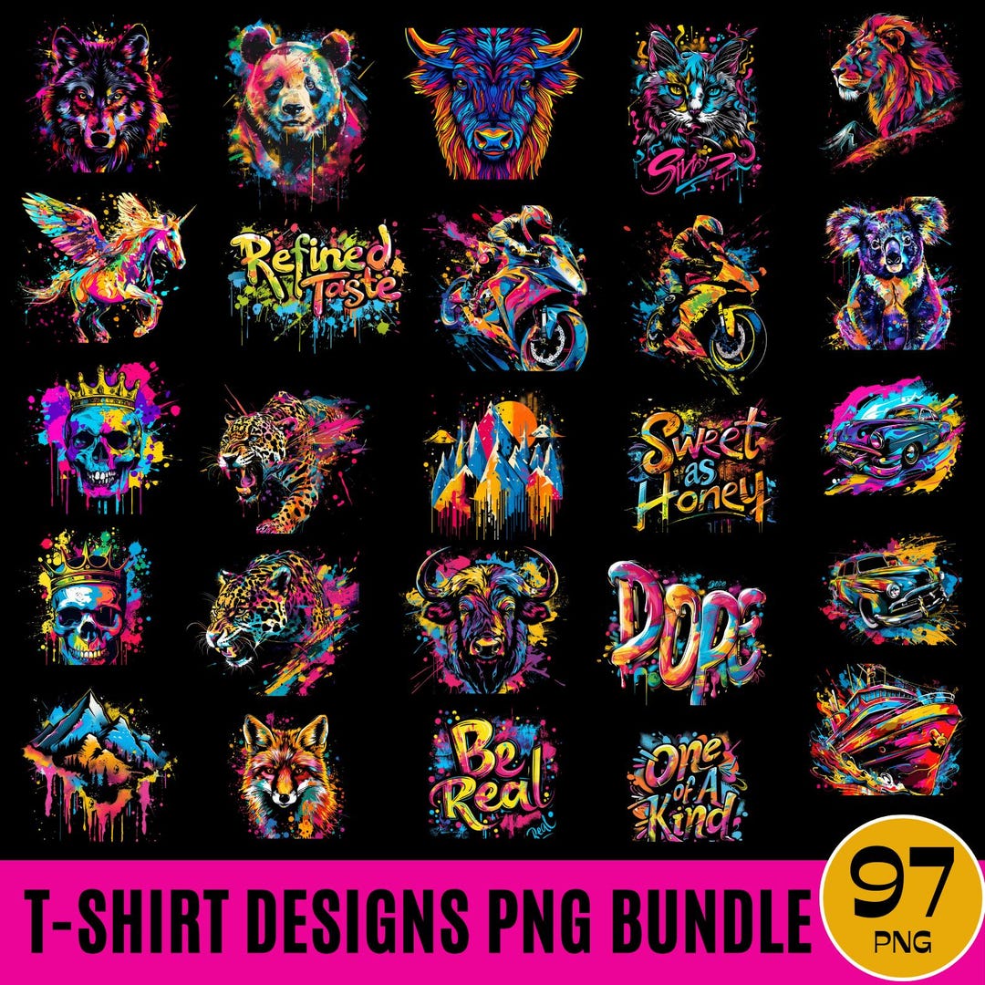 90+ T-shirt Bundle Designs, Colorful Tshirt Designs for Men Women Kids ...