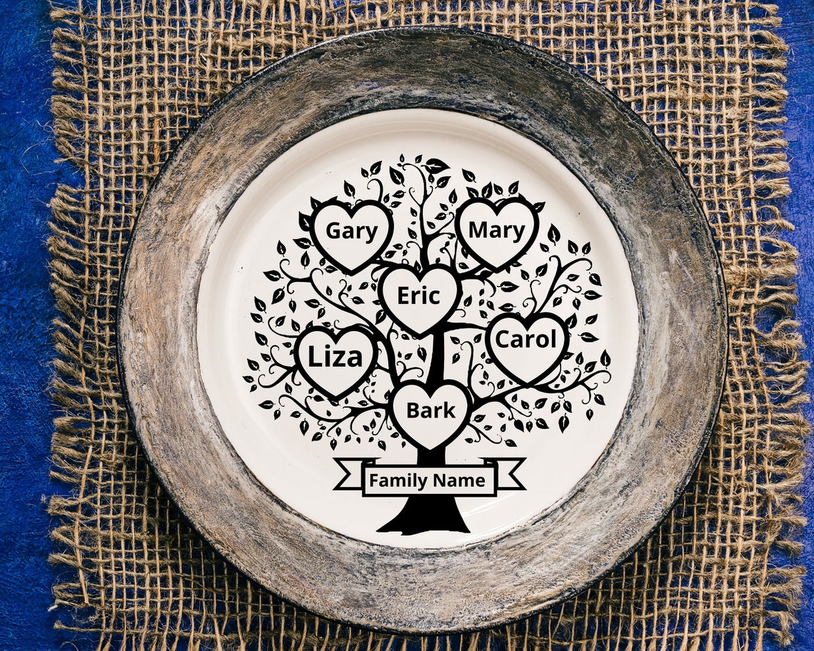 Family Tree 6 Members Svg, Family Heart Tree Svg, Family Reunion Svg ...