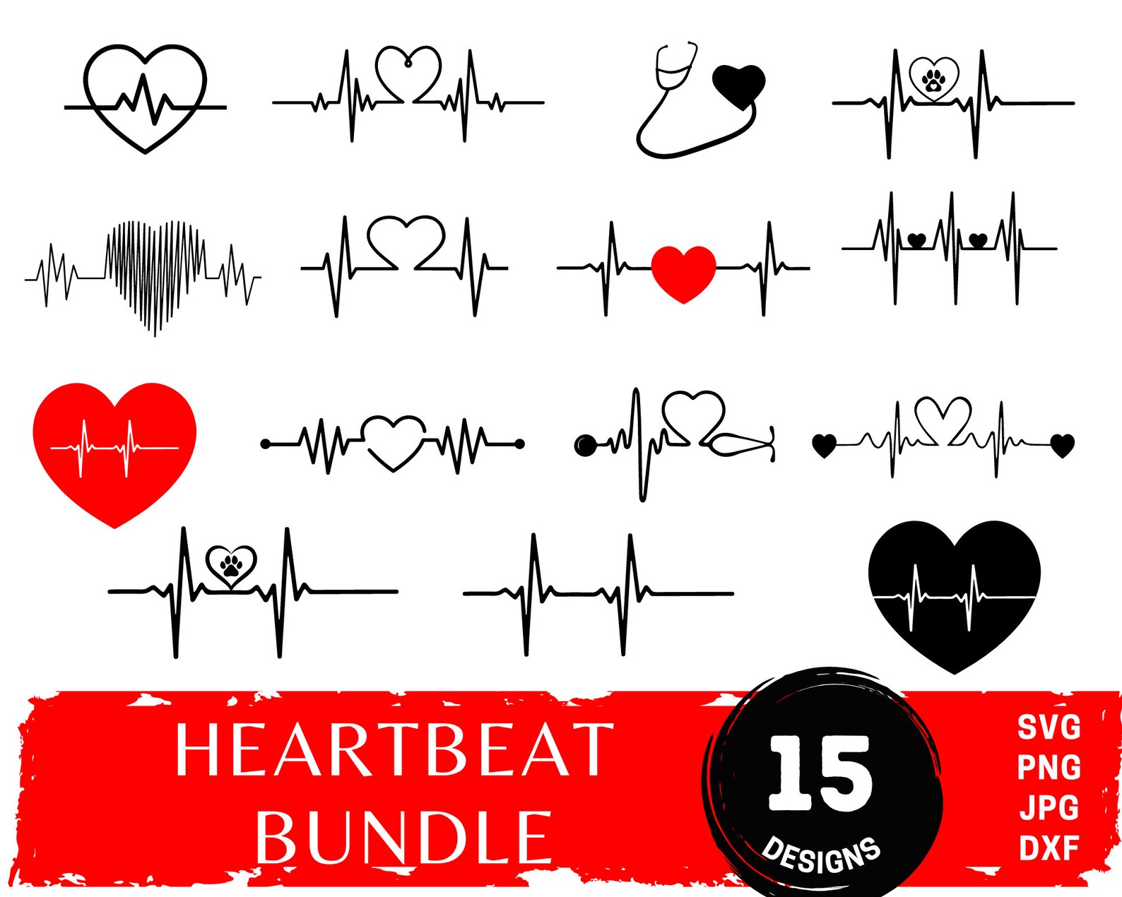 Heart Beat Svg Bundle heart Beat Svg Healthcare Heartbeat - Etsy