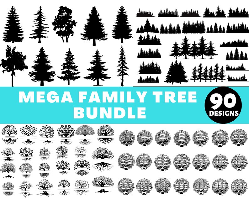 Mega Family Tree With Branches Svg Bundle Celtic Tree Svg - Etsy