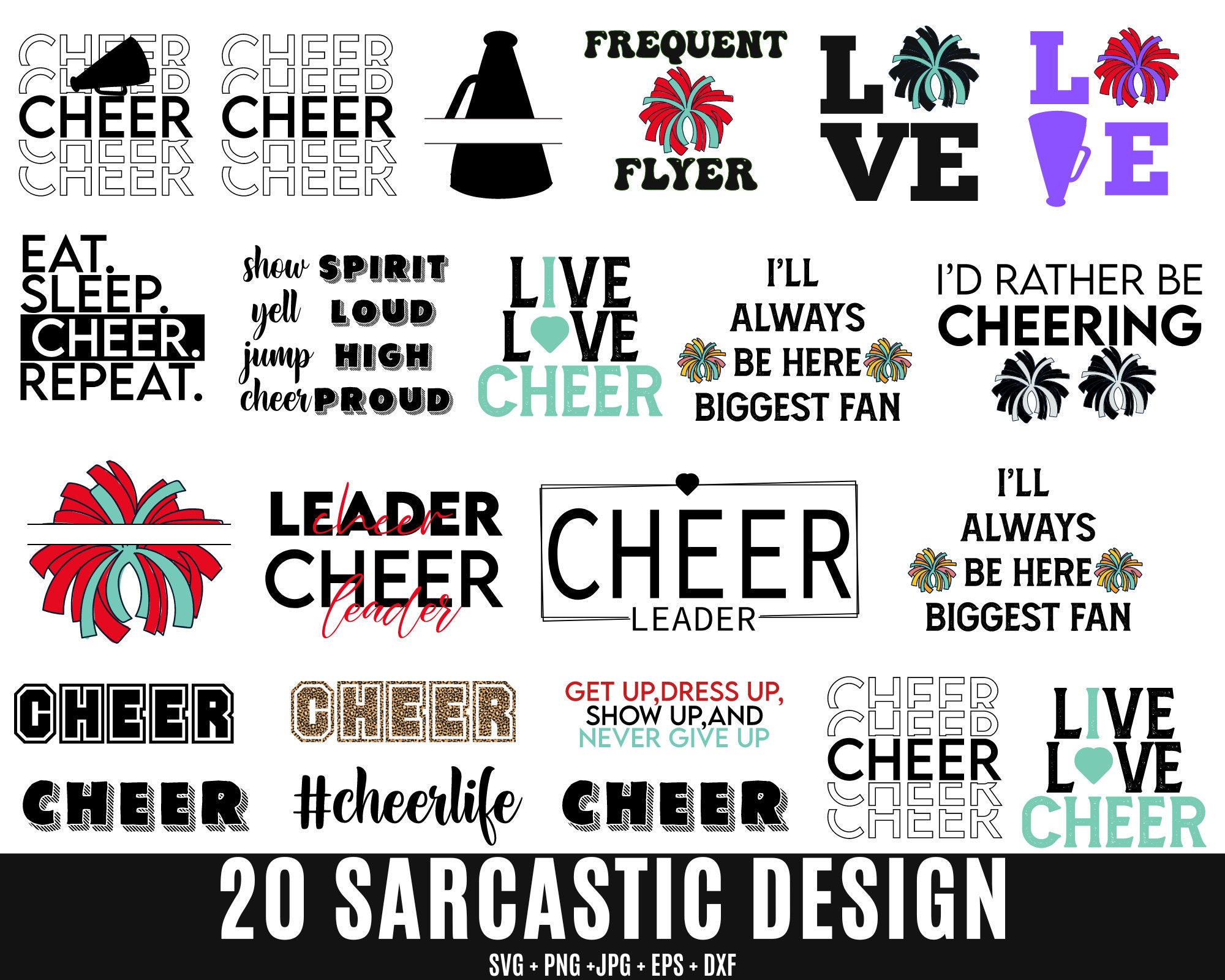 Cheer Svg Bundle Cheer Leader Svg Cheer Team Design Svg - Etsy