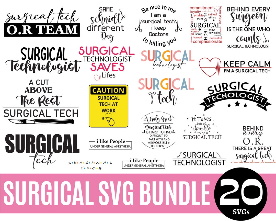 Surgical Tech Svg Bundle Surgical Technologist Svg Surgeon - Etsy