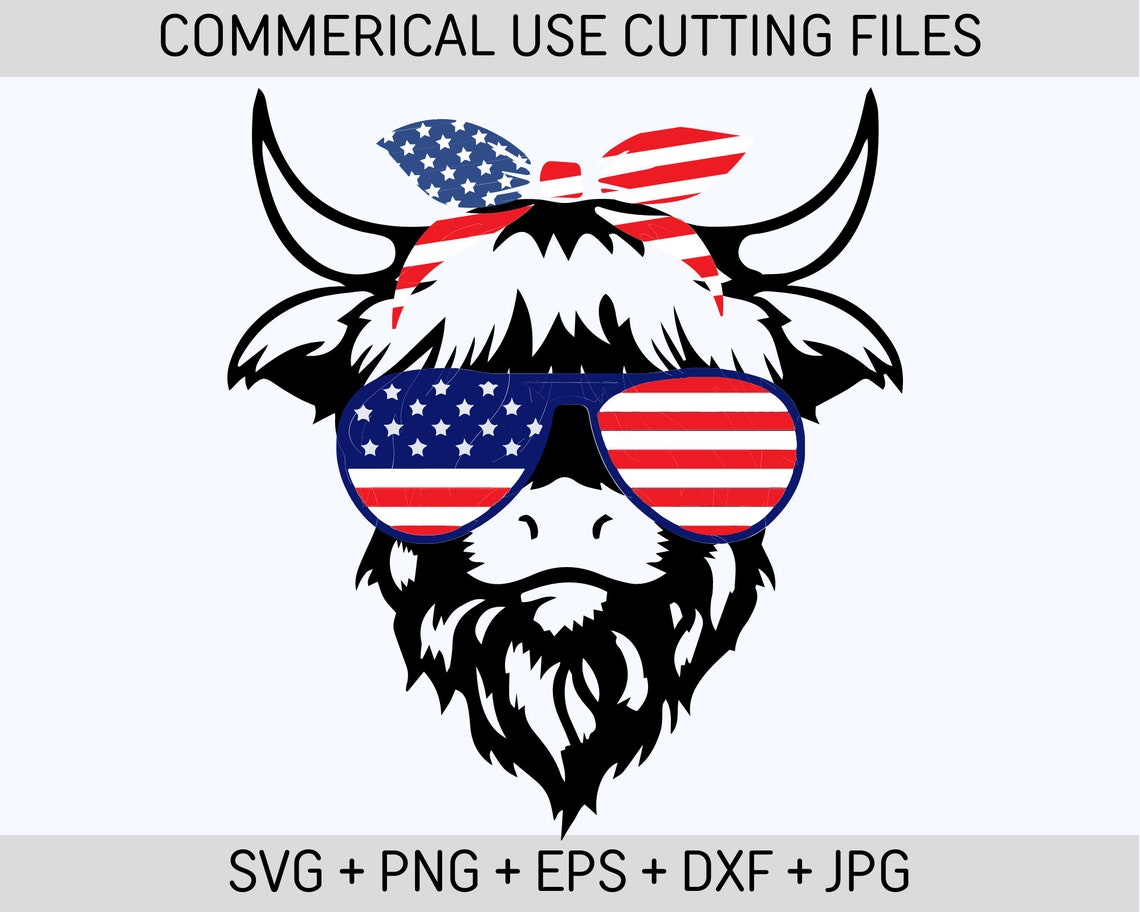 Cow July 4th America Summer Sublimation July 4th SVG Fourth - Etsy