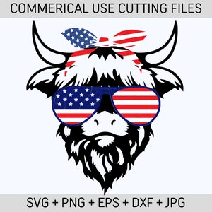 Cow July 4th America Summer Sublimation, July 4th SVG, Fourth of July ...
