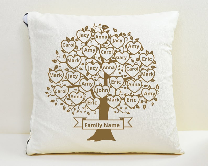 Family Tree Svg 26 Members Tree Split Monogram Family Heart | Etsy