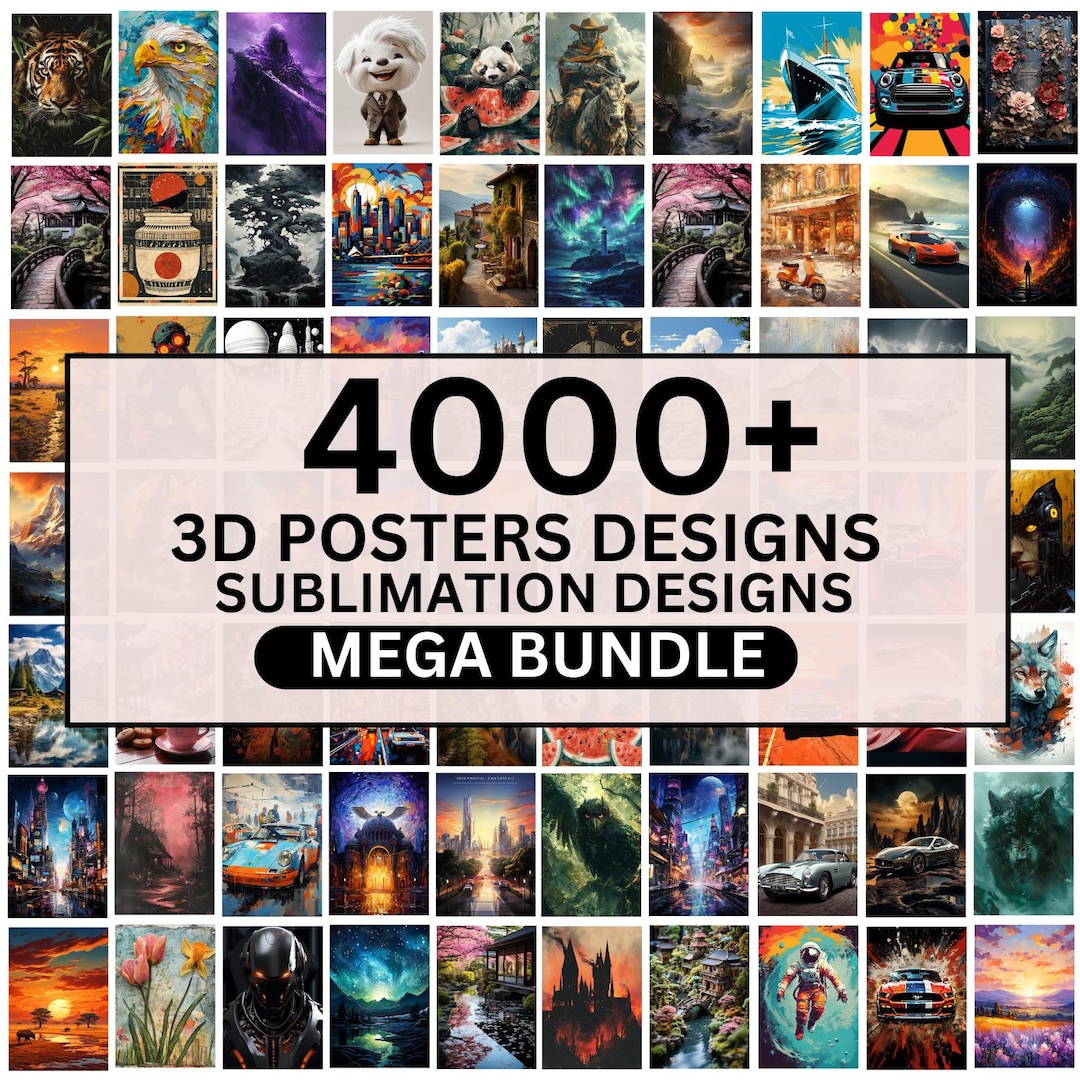 4000+ 3D Mega Bundle Posters Design, Midjourney Prompt Designs ...