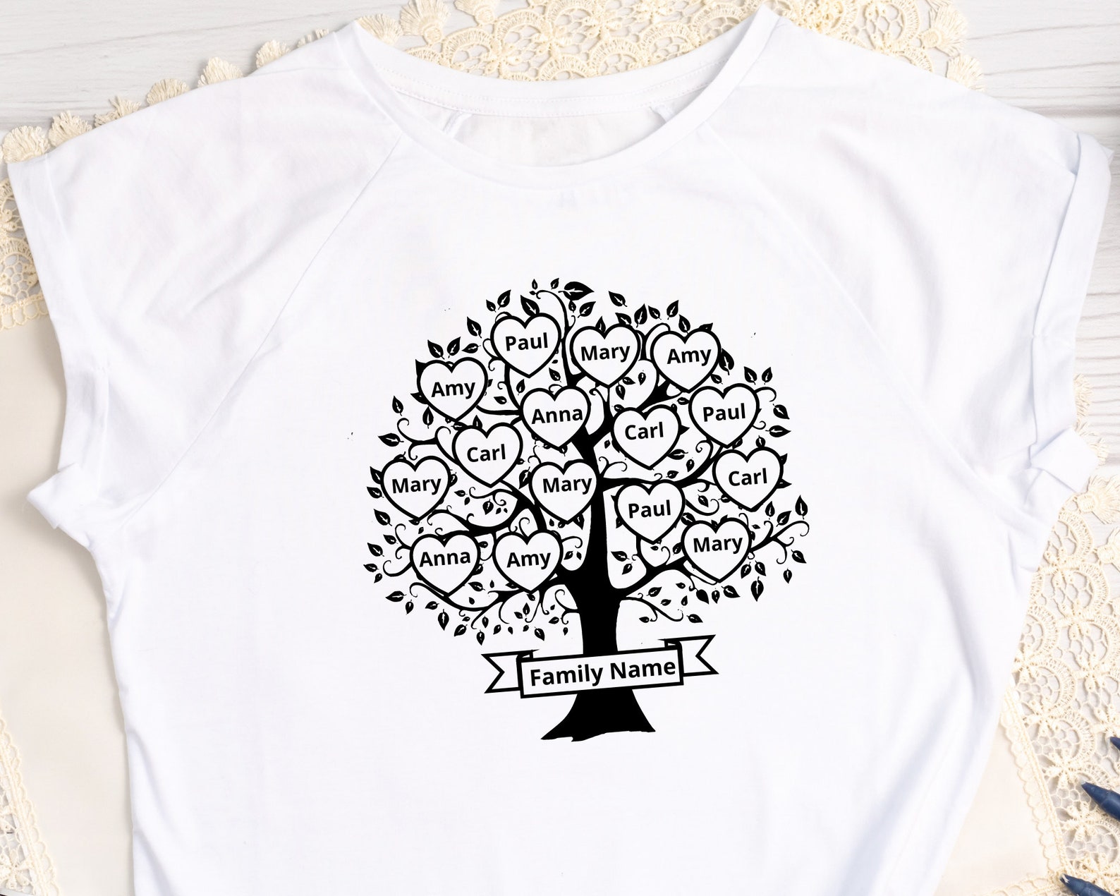 15 People Family Tree Svg, Family Tree Svg 15 Members, 15 Heart Tree ...