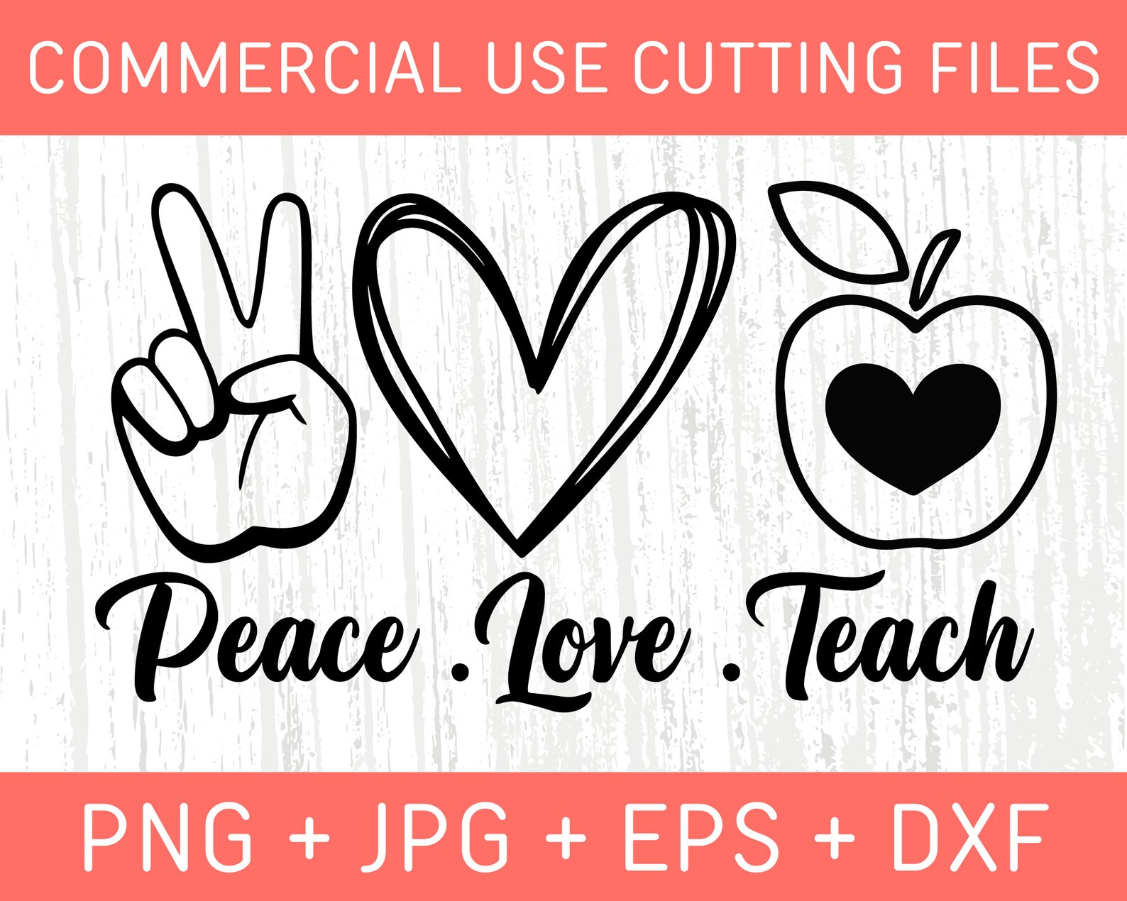 Peace Love Teach Svg Peace Love SVG Teacher Svg Teaching - Etsy