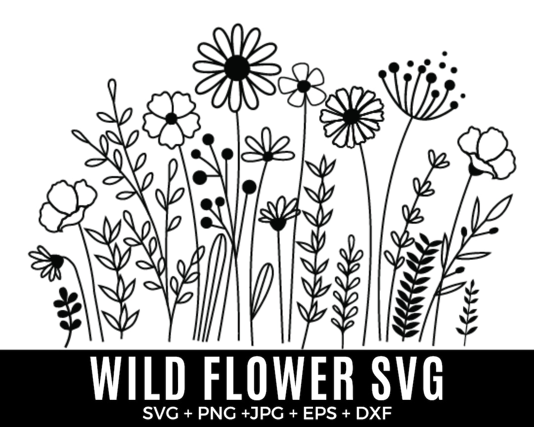 Wildflower Bundle Svg Flower Meadow Border Svg Flower Border Svg