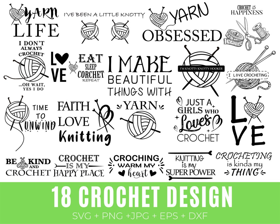 Crochet Quotes SVG Bundle, Crochet Svg, Knitting Svg, Crochet Hook Svg ...