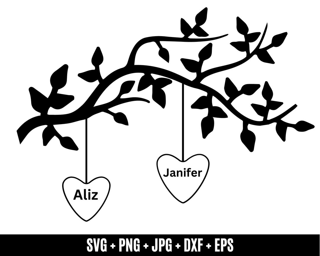 Family Tree Svg 2 Members, Family Branch Svg, Tree Monogram Svg, Family ...